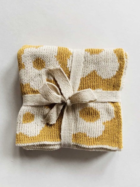 Kjøkkenklut blomst gul 2 pk | Villa Villekulla